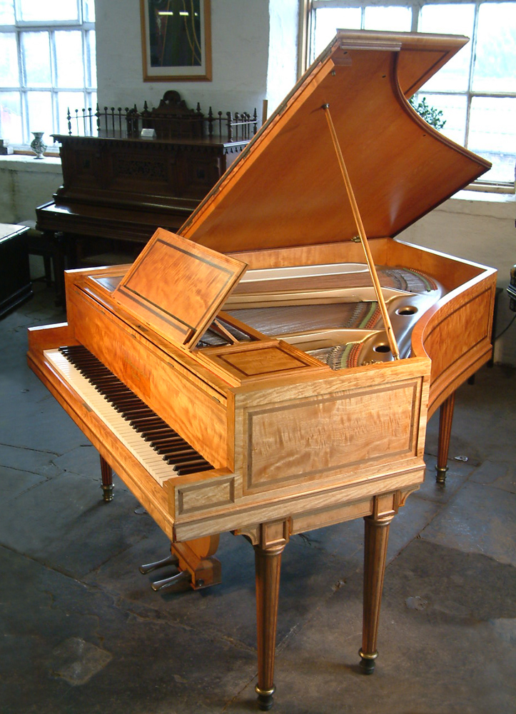 Reconditioned, 1898, Broadwood grand piano with a polished, satinwood ...